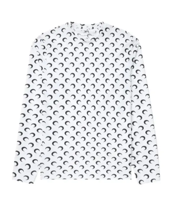 MARINE SERRE Moon Print Long-sleeve T-shirt - White