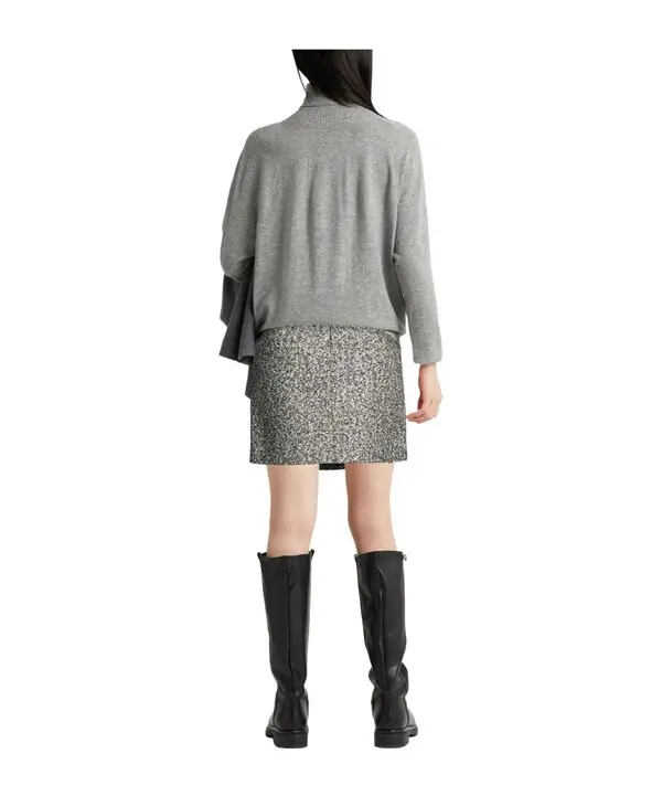 Max Mara Two-tone Bouclé Flared Mini Skirt