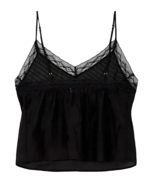 RE/DONE Sofia Lace-trim Pintuck Camisole