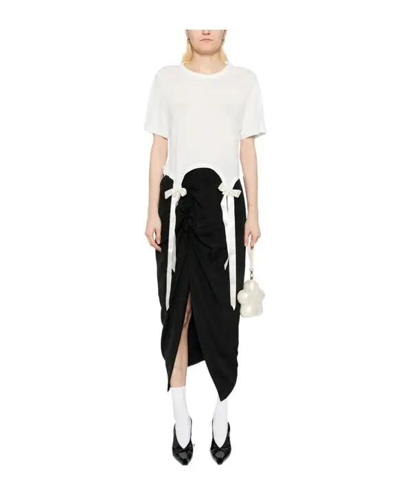 Simone Rocha Lyocell Fiber T-shirt With Bow Detail - White