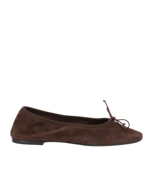 AeydĒ Bow-detail Suede Ballet Flats