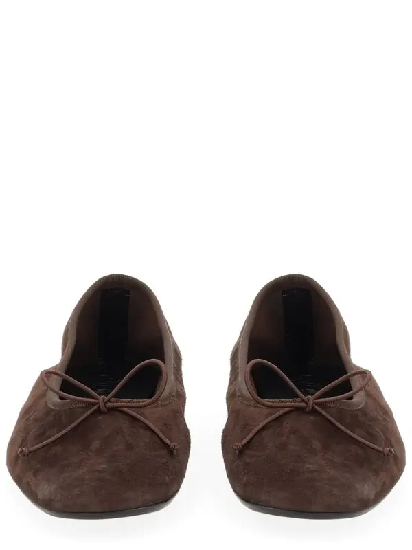 AeydĒ Bow-detail Suede Ballet Flats