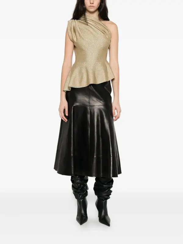 Khaite Aimee Draped Blouse - Nude