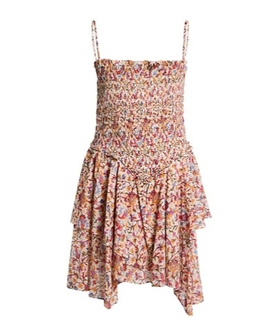 Isabel Marant Étoile Sleeveless Floral Print Square Neck Dress