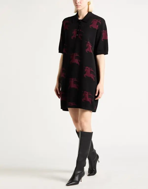 Burberry Knitted Polo Dress With Logo Print