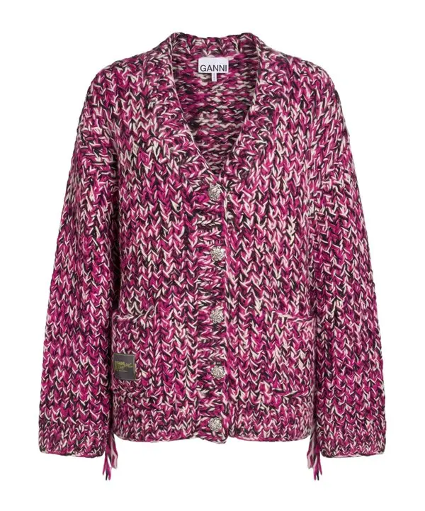 GANNI Colorful Thick Wool Knit Sweater