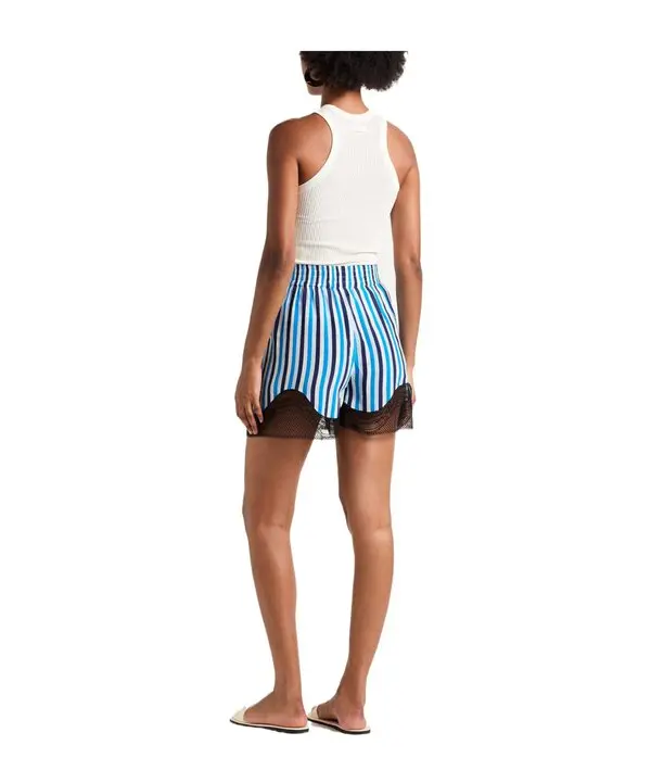 Burberry Striped Lace Trim Bermuda Shorts