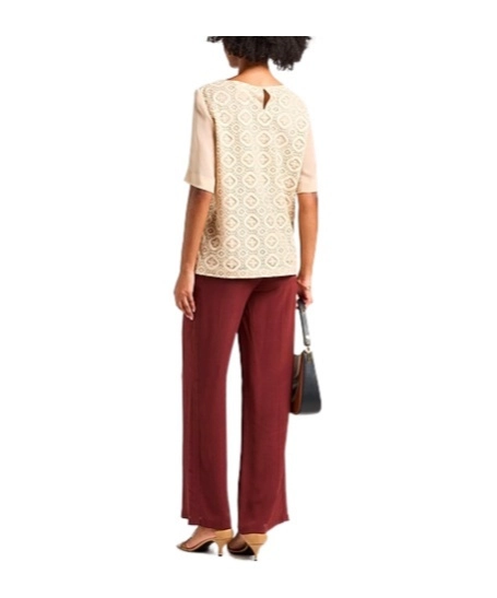 Max Mara Solidcolor Shortsleeve Lace Top