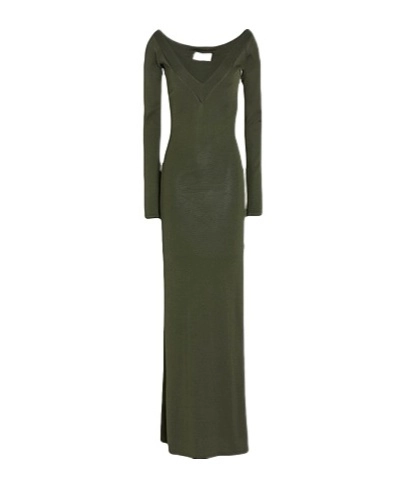 Saint Laurent Long Sleeve V-neck Maxi Dress