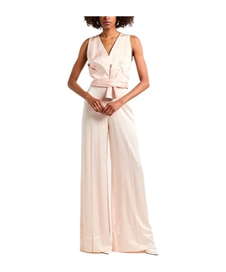 Max Mara V-neck Jumpsuit With Appliqués And Bow Detail