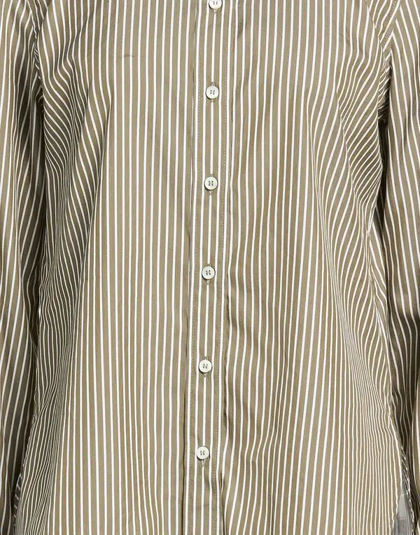 Brunello Cucinelli Striped Poplin Shirt With Classic Collar
