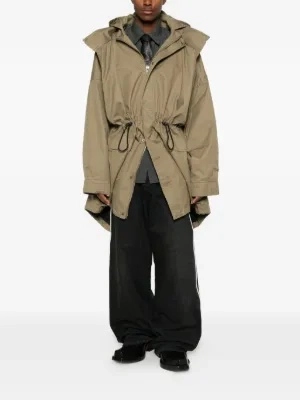 Martine Rose Hooded Drawstring-waist Coat