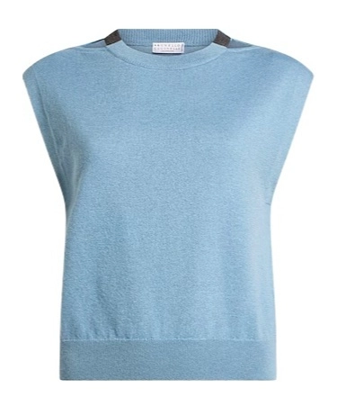 Brunello Cucinelli Sleeveless Knit Top With Appliqués