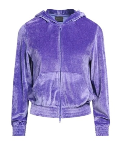 Balenciaga Velvet Hooded Jacket With Appliqués