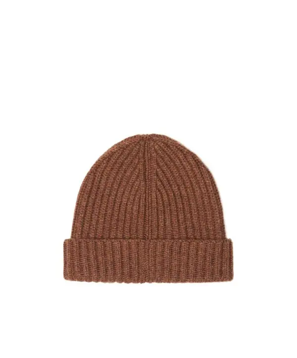 Loro Piana Maglia Inglese Ribbed Knit Hat - Caramel