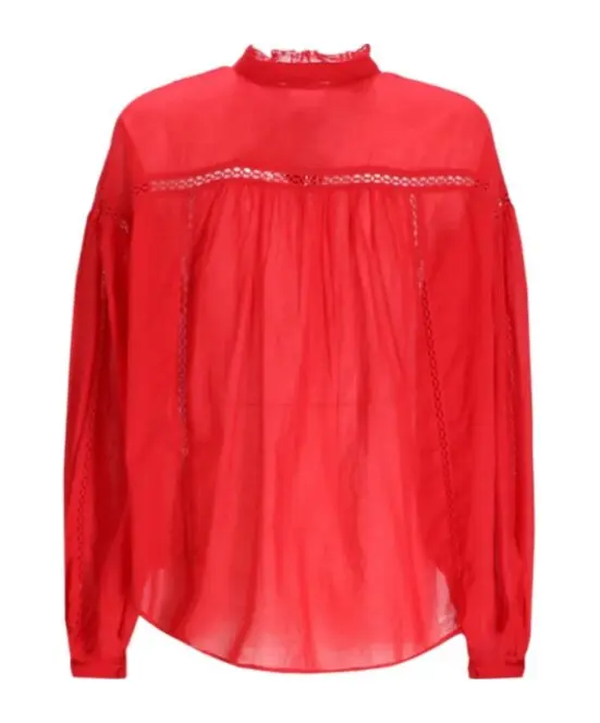 Isabel Marant Étoile Cotton Blouse With Lace And Ruched Details
