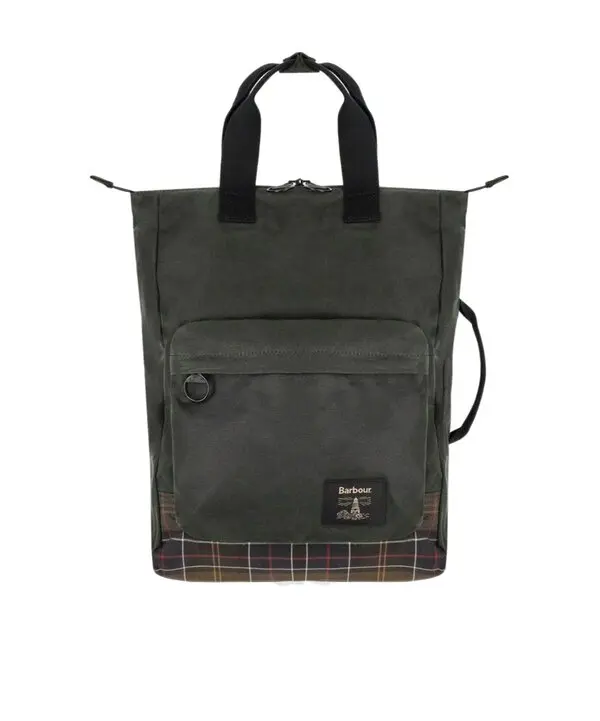 Barbour Waxed Canvas Backpack With Top Handles