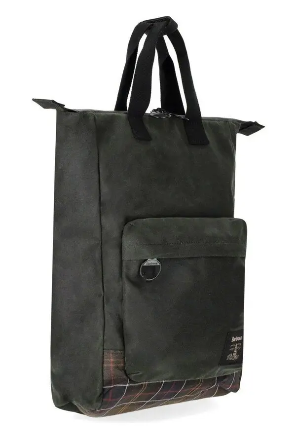 Barbour Waxed Canvas Backpack With Top Handles