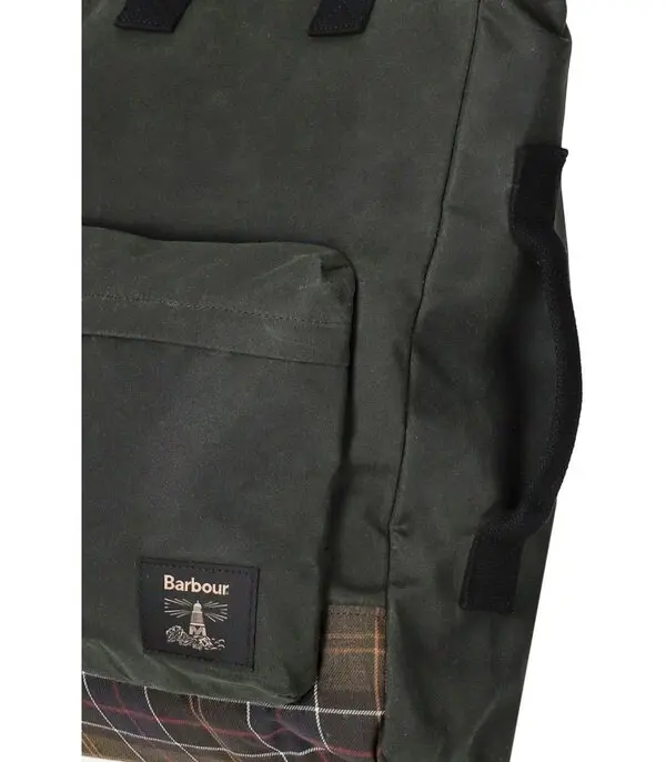Barbour Waxed Canvas Backpack With Top Handles