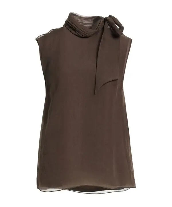 Brunello Cucinelli Sleeveless Bow Blouse