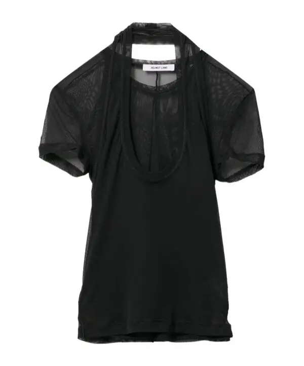 Helmut Lang Sheer Short-sleeve Crewneck Top
