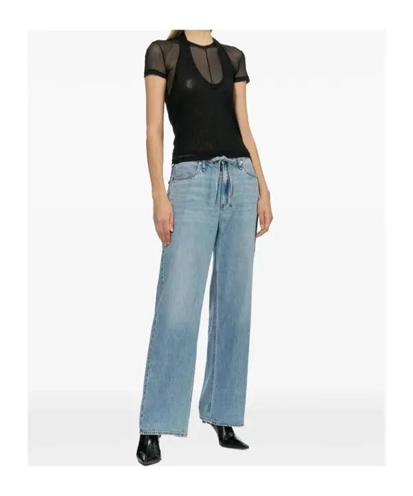 Helmut Lang Sheer Short-sleeve Crewneck Top