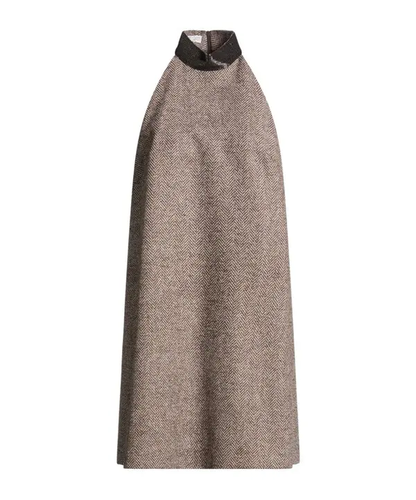 Brunello Cucinelli Sleeveless Wool Dress With Boning