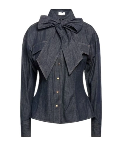 Brunello Cucinelli Denim Shirt With Bow Detail