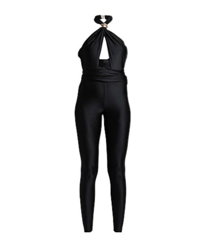 Saint Laurent Sleeveless V-neck Jumpsuit - Black