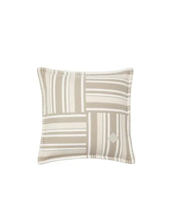 Loro Piana Woven Stripe Intarsia Cushion - Taupe/beige