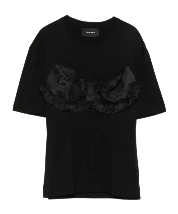 Simone Rocha Satin Panel Ruffled T-shirt