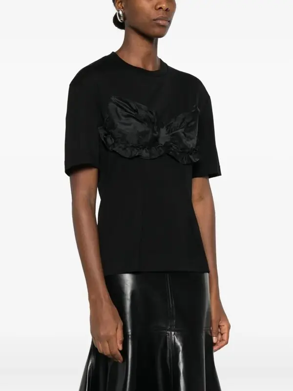 Simone Rocha Satin Panel Ruffled T-shirt