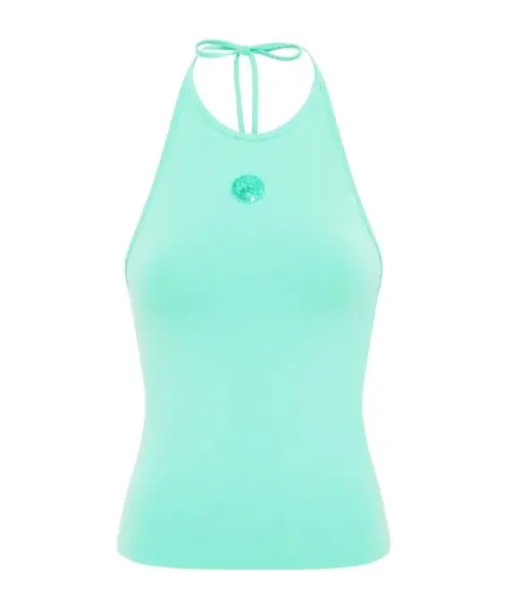 MARINE SERRE Halter-neck Top - Green