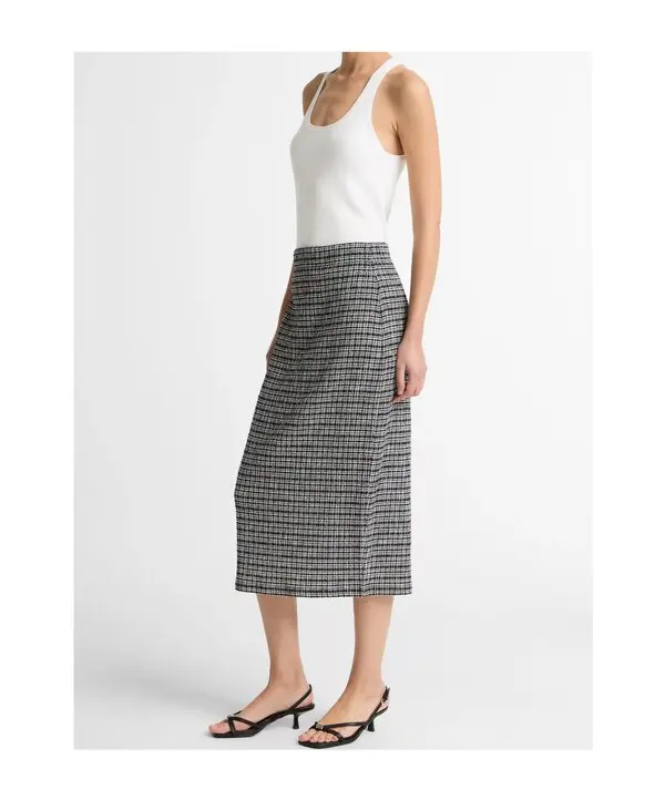 Vince Plaid Elasticated Skirt
