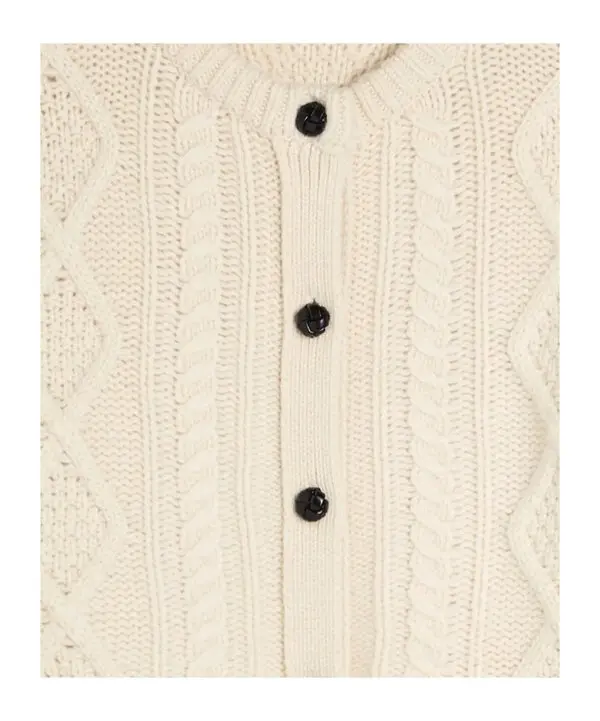 FRAME Cable-knit Button Cardigan