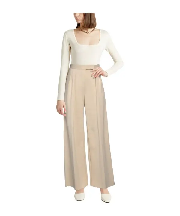 Max Mara Solid Color Wide-leg Trousers
