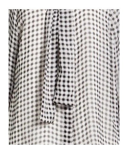 Max Mara Plaid Bow Neck Shirt
