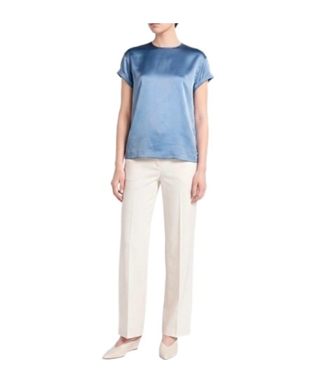 Brunello Cucinelli Satin Short Sleeve Top