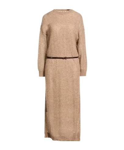 Brunello Cucinelli Long Sleeve Knit Dress - Nude