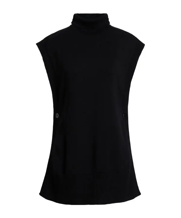 Max Mara Wool Knit Sleeveless Turtleneck - Black