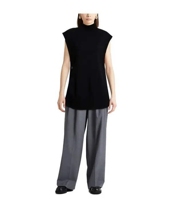 Max Mara Wool Knit Sleeveless Turtleneck