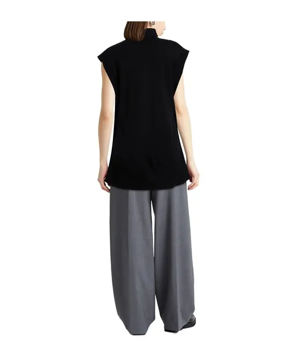 Max Mara Wool Knit Sleeveless Turtleneck