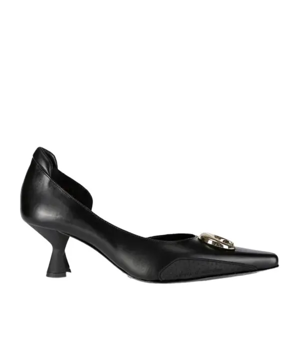 MARINE SERRE Logo Plaque Pointed Toe Pumps