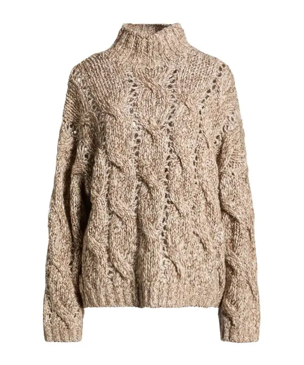 Brunello Cucinelli Thick Knit Long-sleeve Turtleneck Sweater