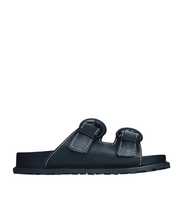 MARINE SERRE Double Buckle Slippers