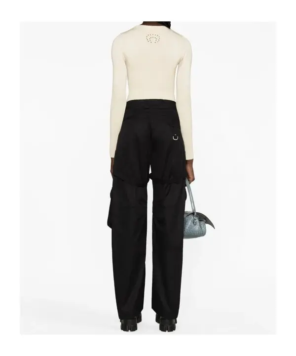 MARINE SERRE Perforated Ribbed-knit Top
