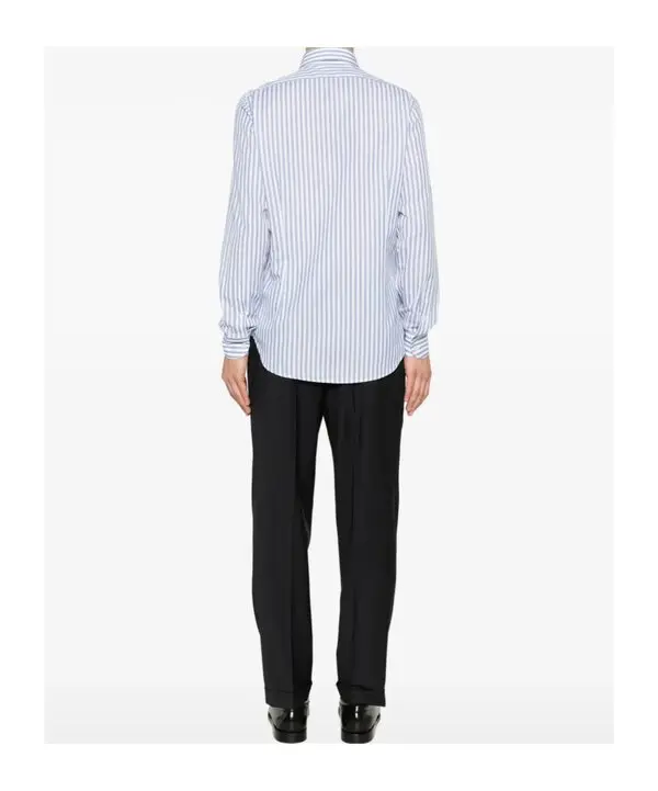 Eleventy Vertical-stripe Spread-collar Shirt