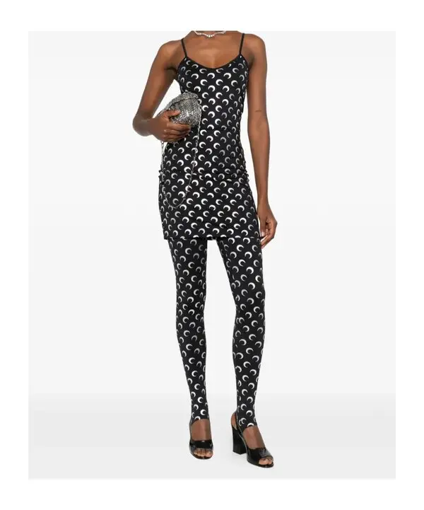 MARINE SERRE Moon Print Spaghetti Strap Mini Dress