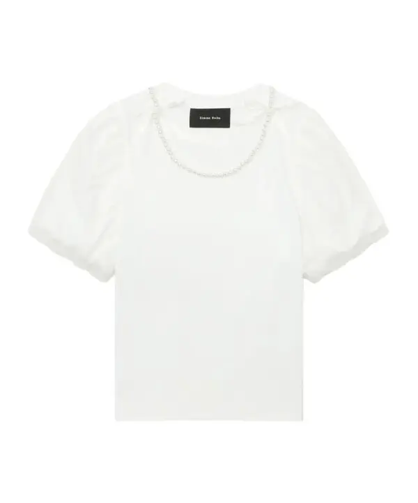 Simone Rocha Beaded Puff Sleeve Top
