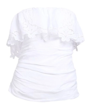 Isabel Marant Étoile Square Neck Lace Tube Top - White